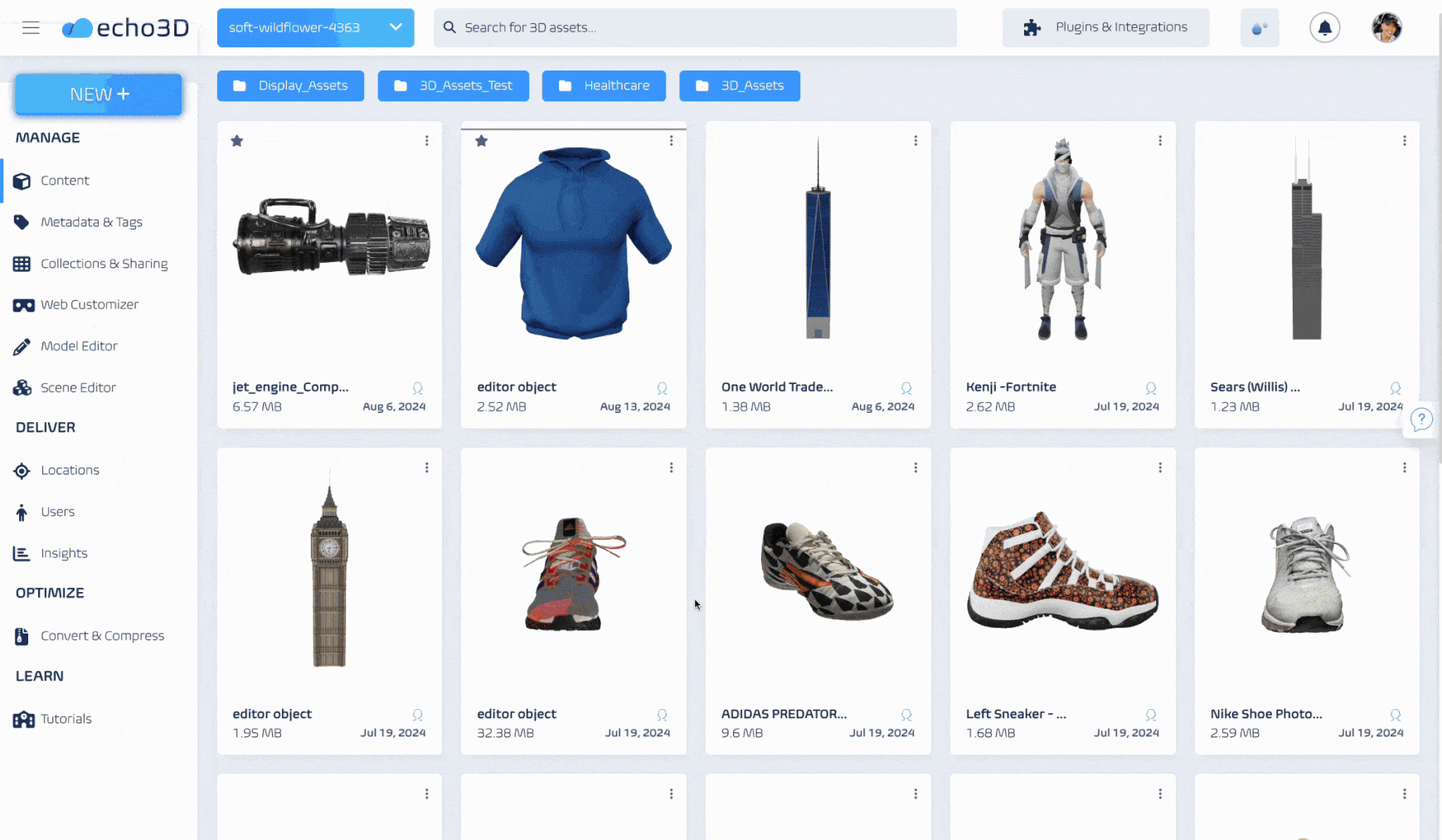 echo3D 3D DAM vs AWS S3 Cloud Storage for 3D Models